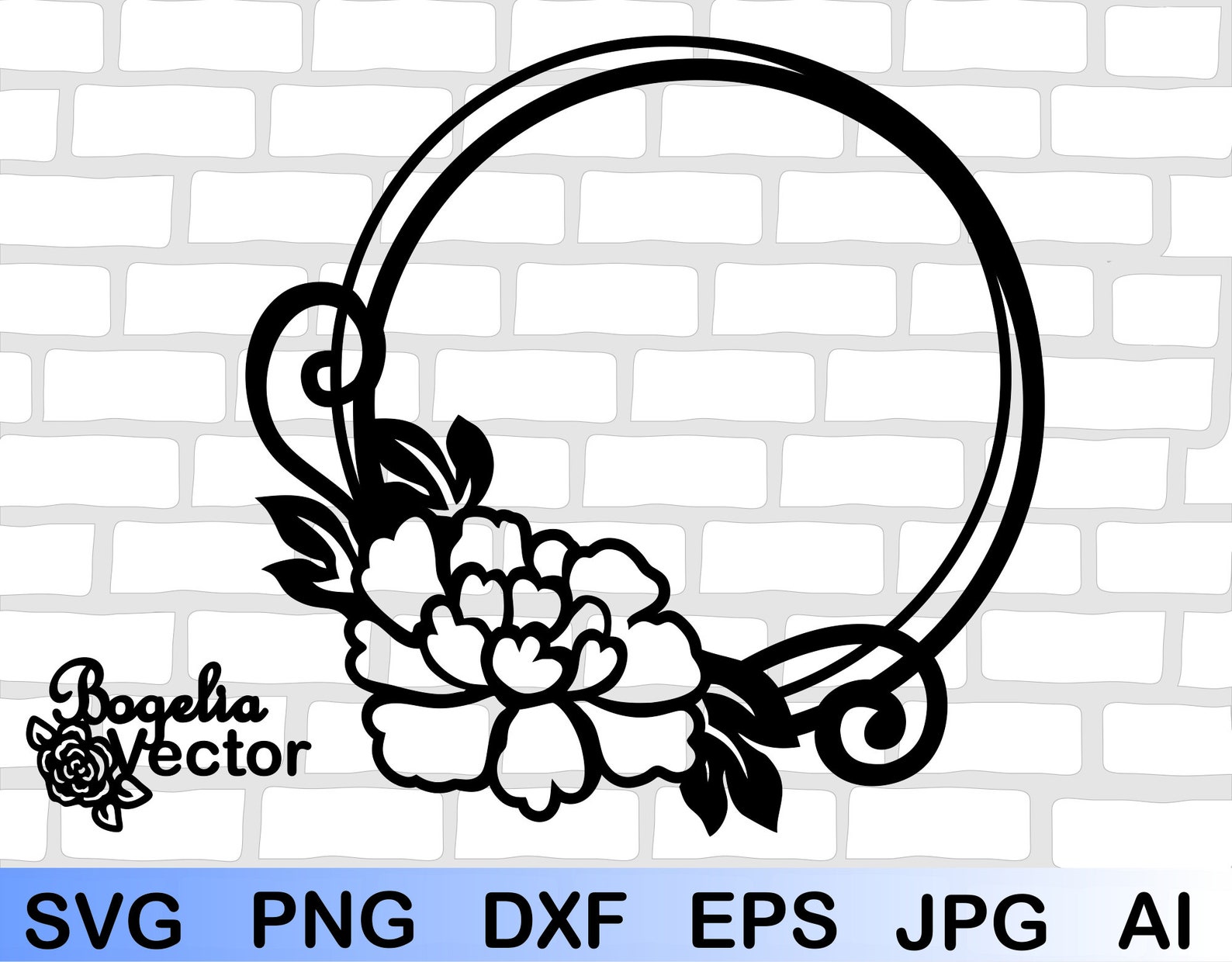 Cornice floreale Svg cornice rotonda Svg cornice floreale | Etsy