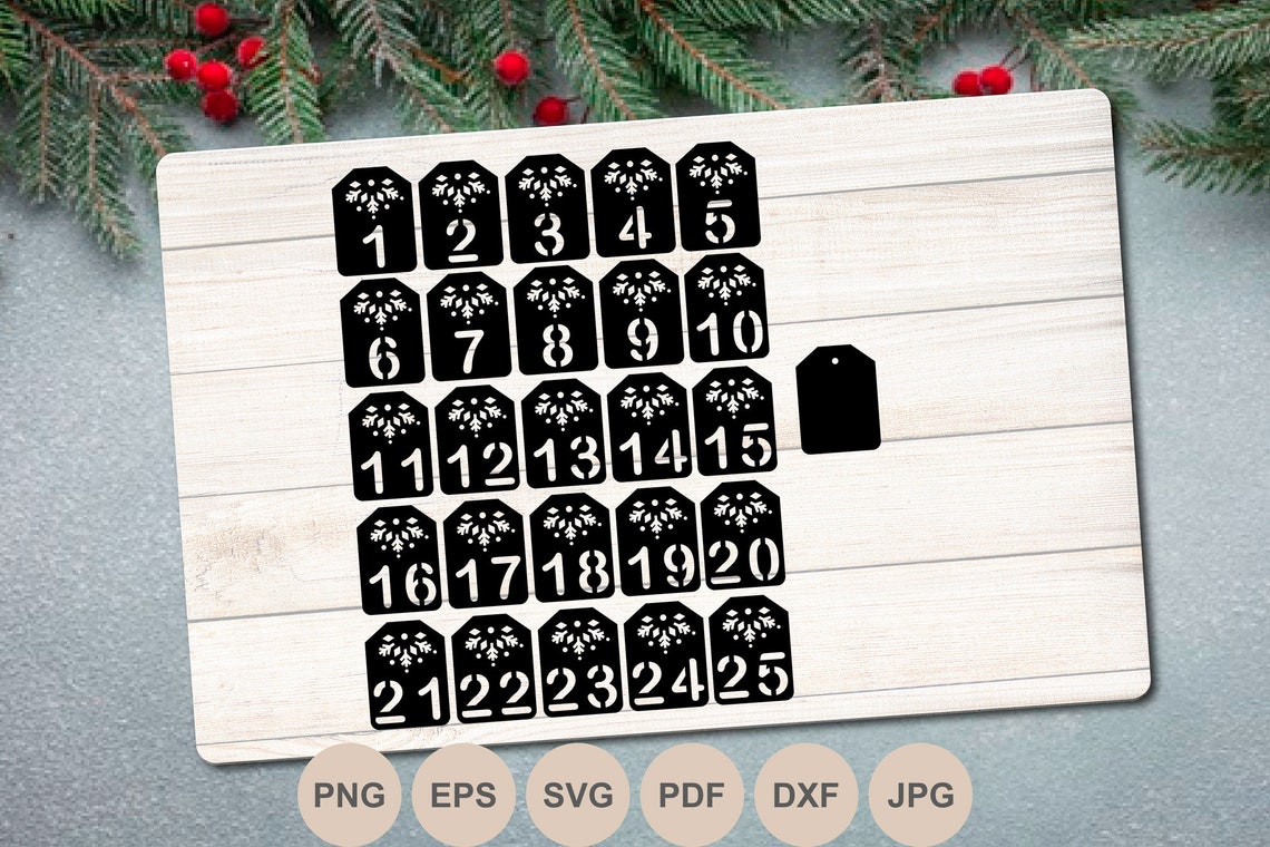 Advent Calendar Svg Christmas Cut Files Christmas Countdown - Etsy