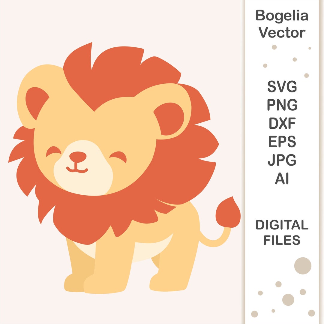 Cute Lion Svg File, Cut File, Baby Lion Svg, Wild Animals, Baby Animals ...