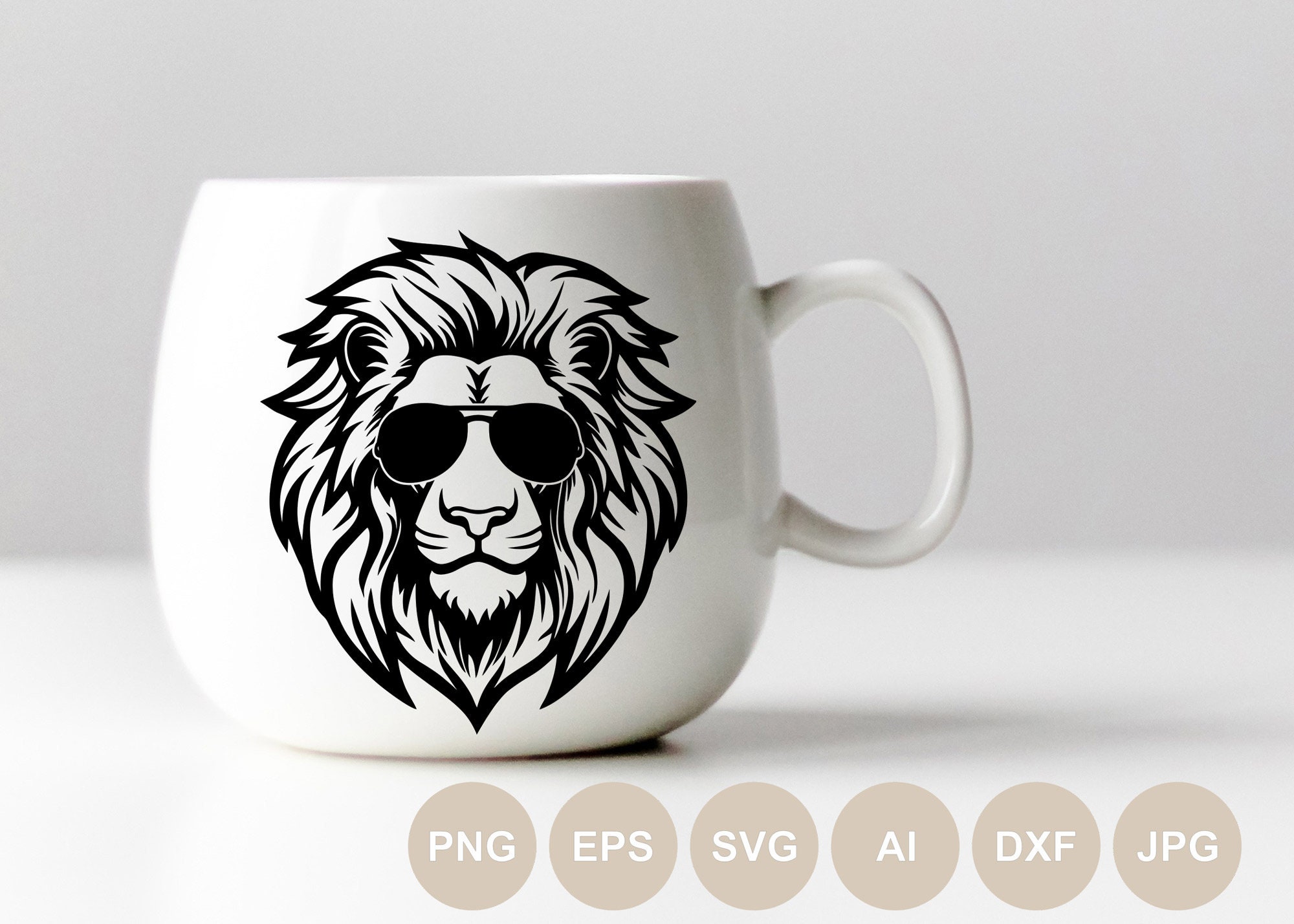 Lion Svg Cut File, Lion With Glasses Svg, Wild Animal Svg, Cricut ...