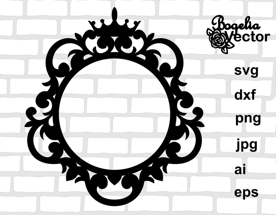 Frame Crown Svg, Crown Svg, Frame Svg, Frame Cut File, Monogram Frame ...