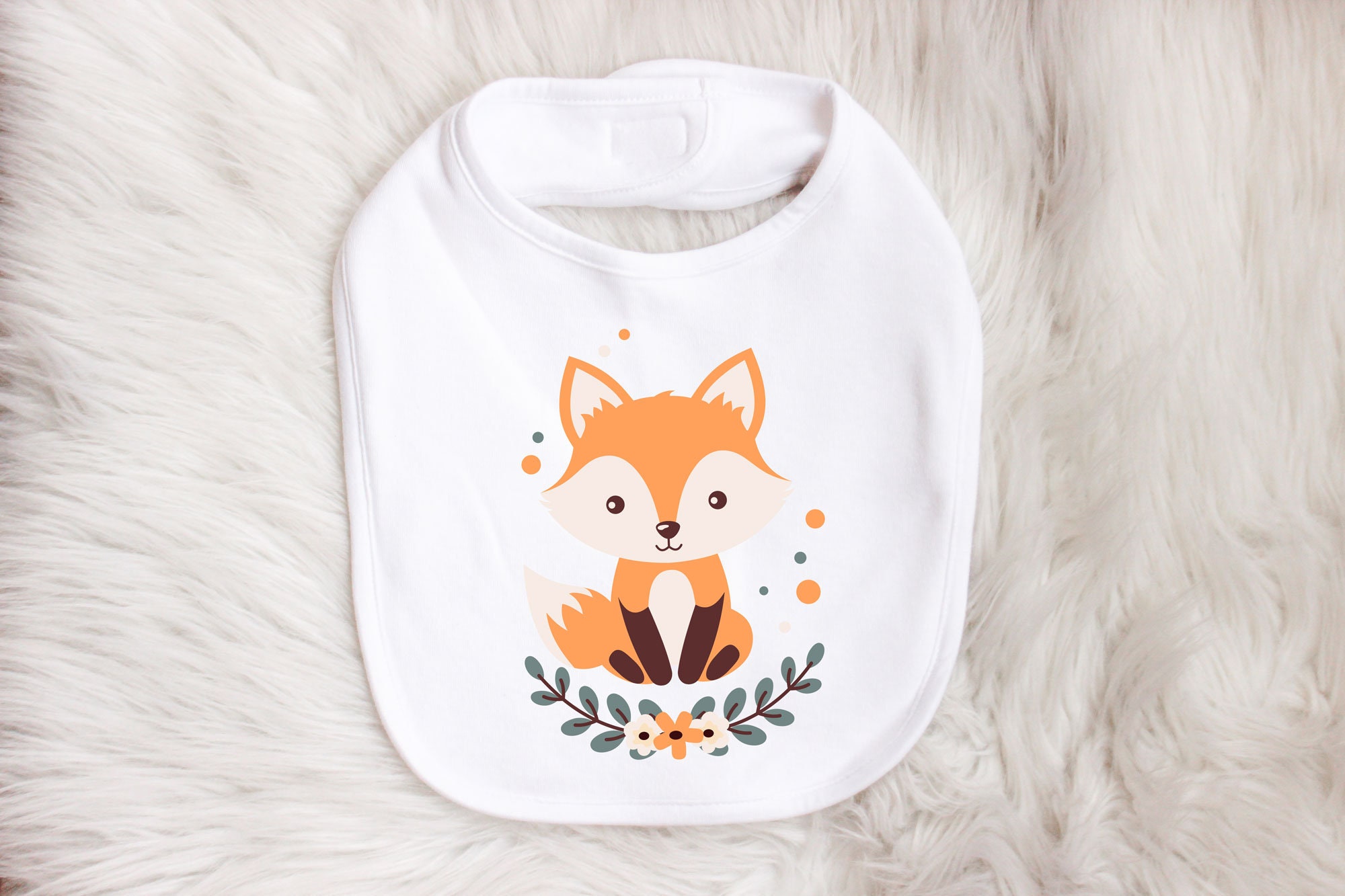 Cute Fox Svg File, Cut File, Baby Fox Svg, Flowers, Floral, Woodland ...
