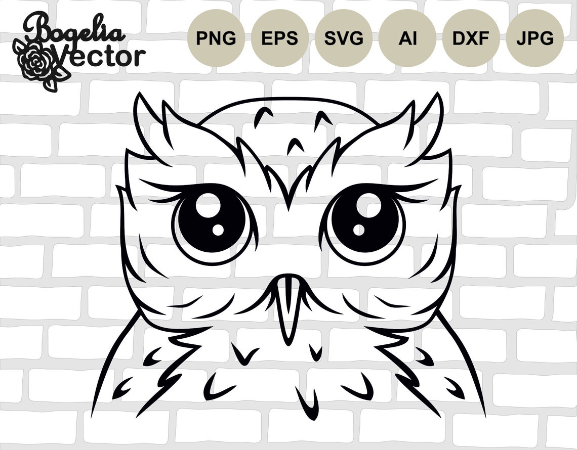 Owl Svg File Owl Cut File Cute Owl Animal Svg Vector - Etsy