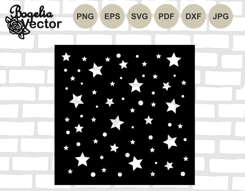 Stars Svg Cut File Stencil Template Svg Dxf Galaxy Stars - Etsy
