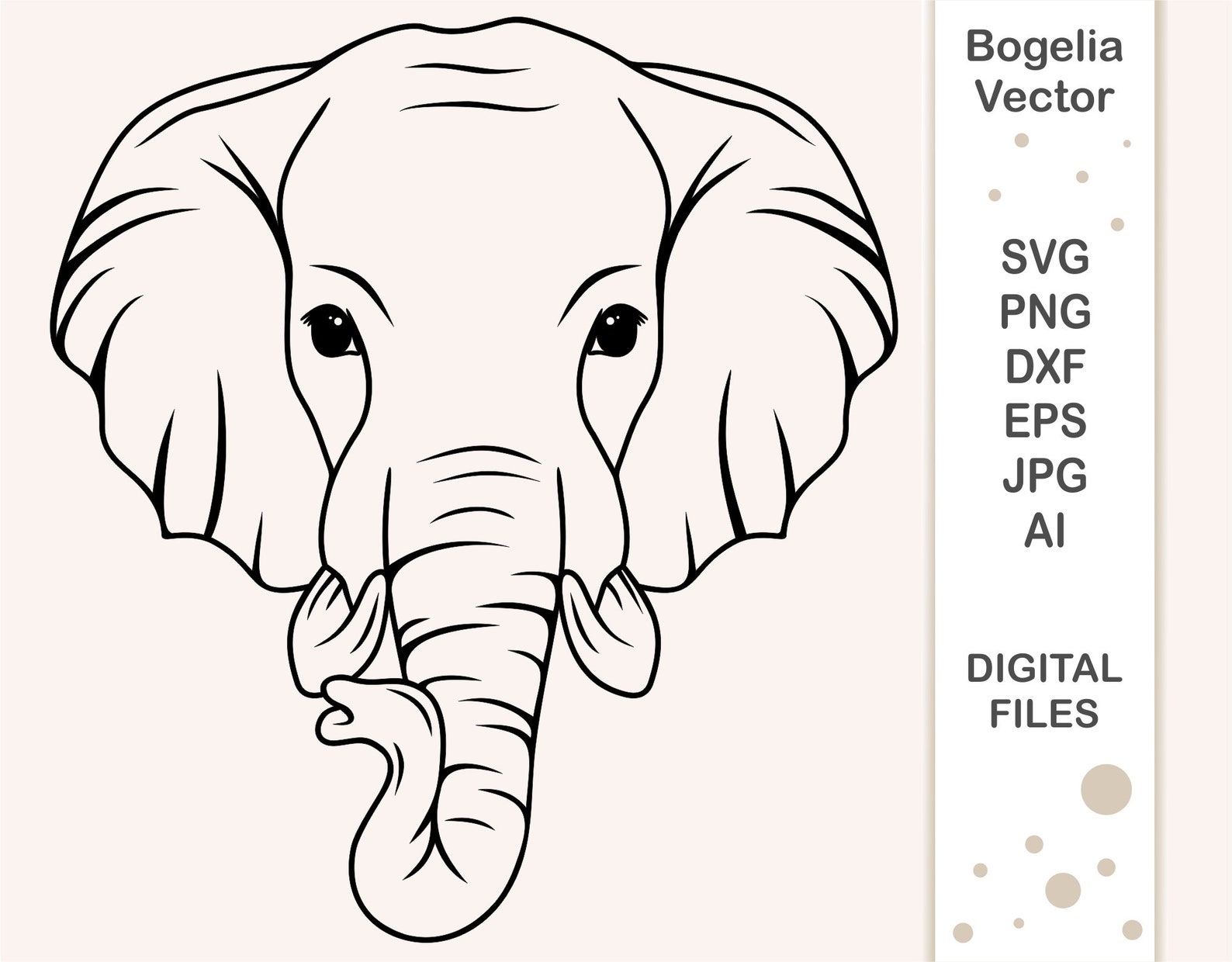 Elephant Svg File Elephant Cut File Animal Svg Boho - Etsy