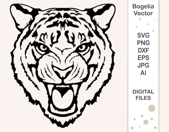Roaring Tiger Svg Cut File Angry Tiger Svg Tiger Face Svg - Etsy