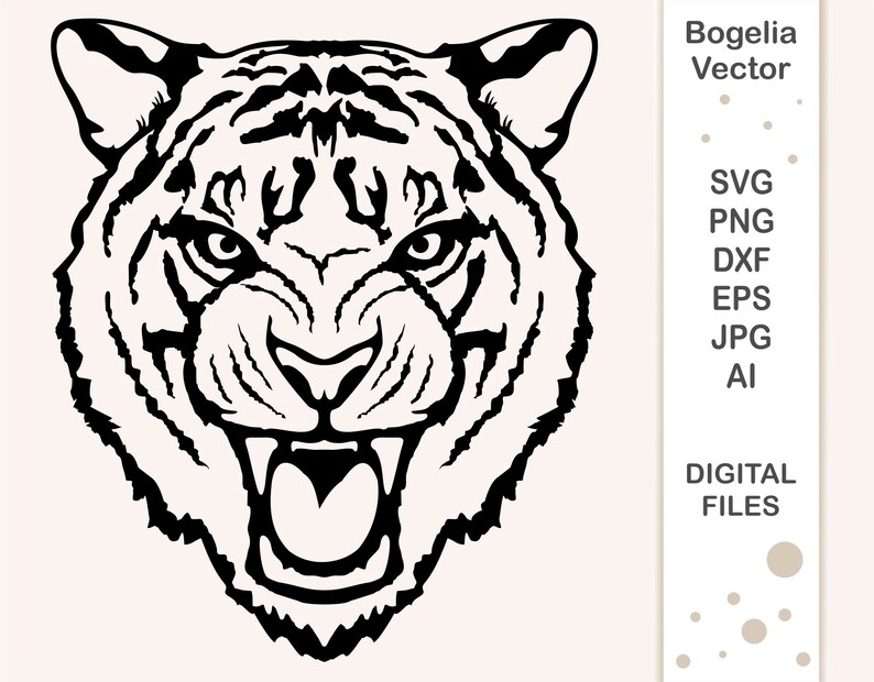 Roaring Tiger Svg Cut File Angry Tiger Svg Tiger Face Svg - Etsy