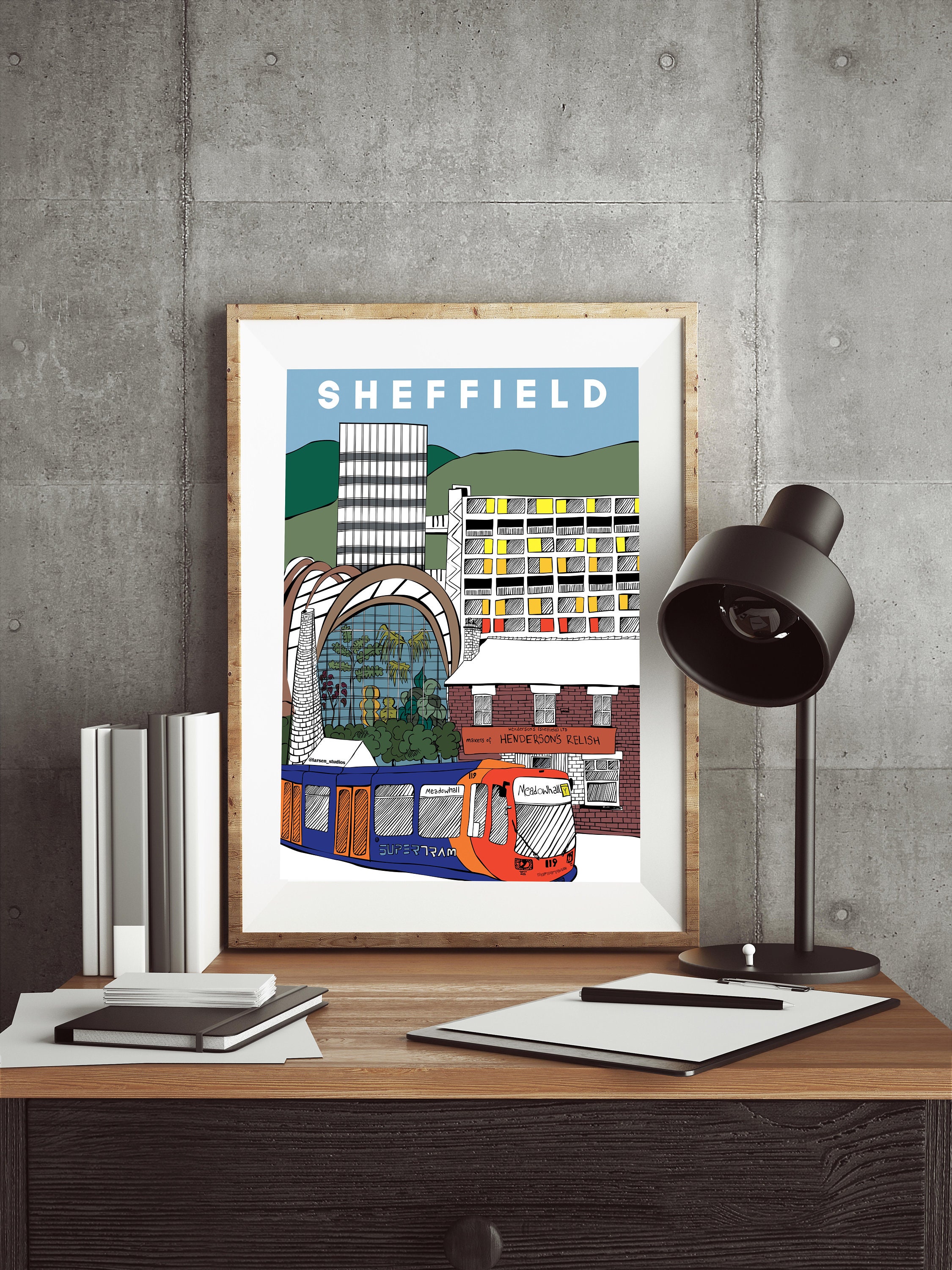 Sheffield Landmarks Poster - Yorkshire Artwork, South Yorkshire ...
