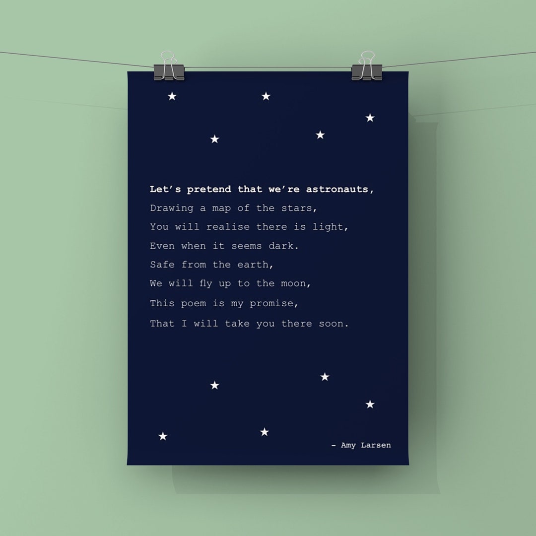 Stars Print | Astronaut Poem Print | Original Poem | Kids Wall Art ...
