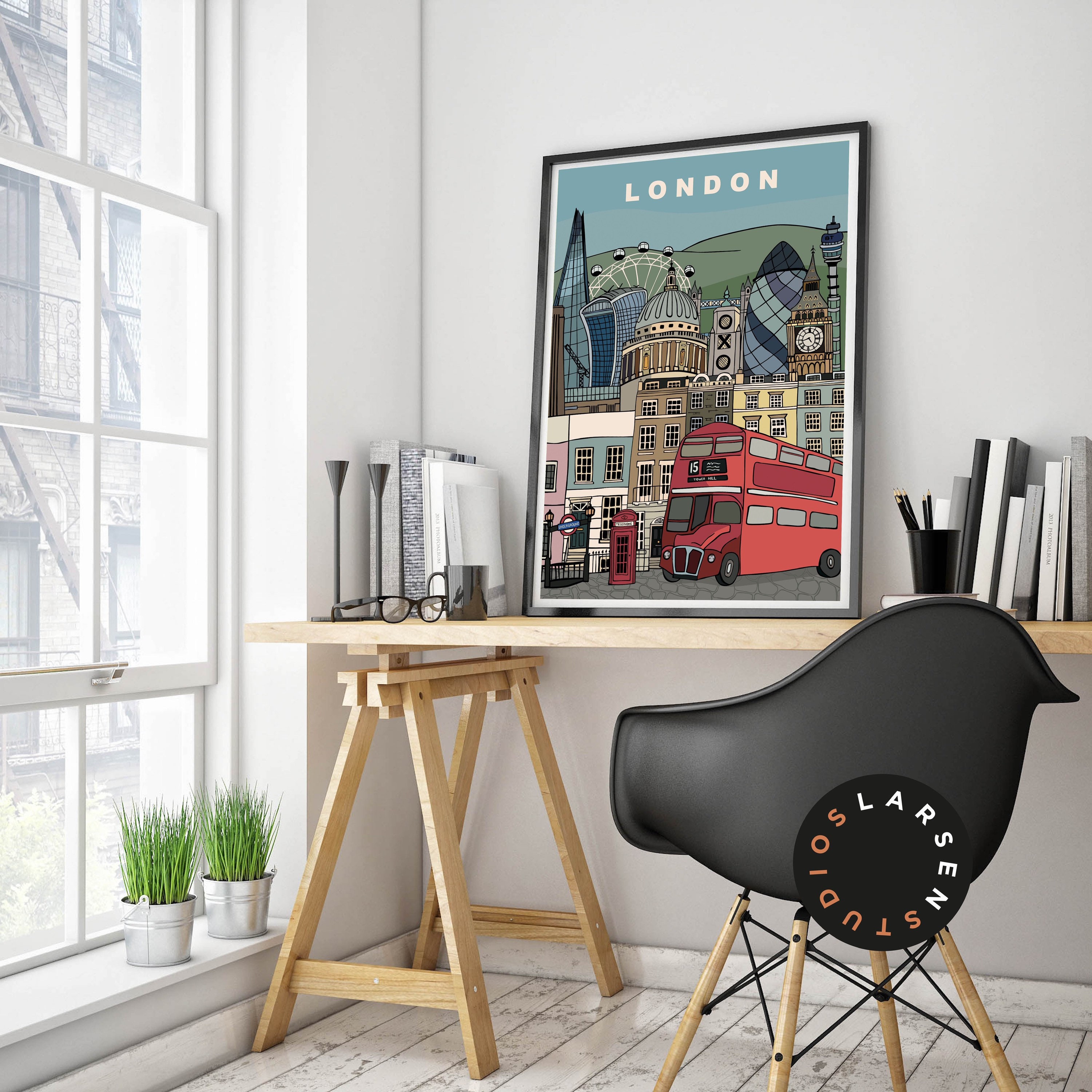 London Landmarks Print St Pauls London Bridge the Shard - Etsy