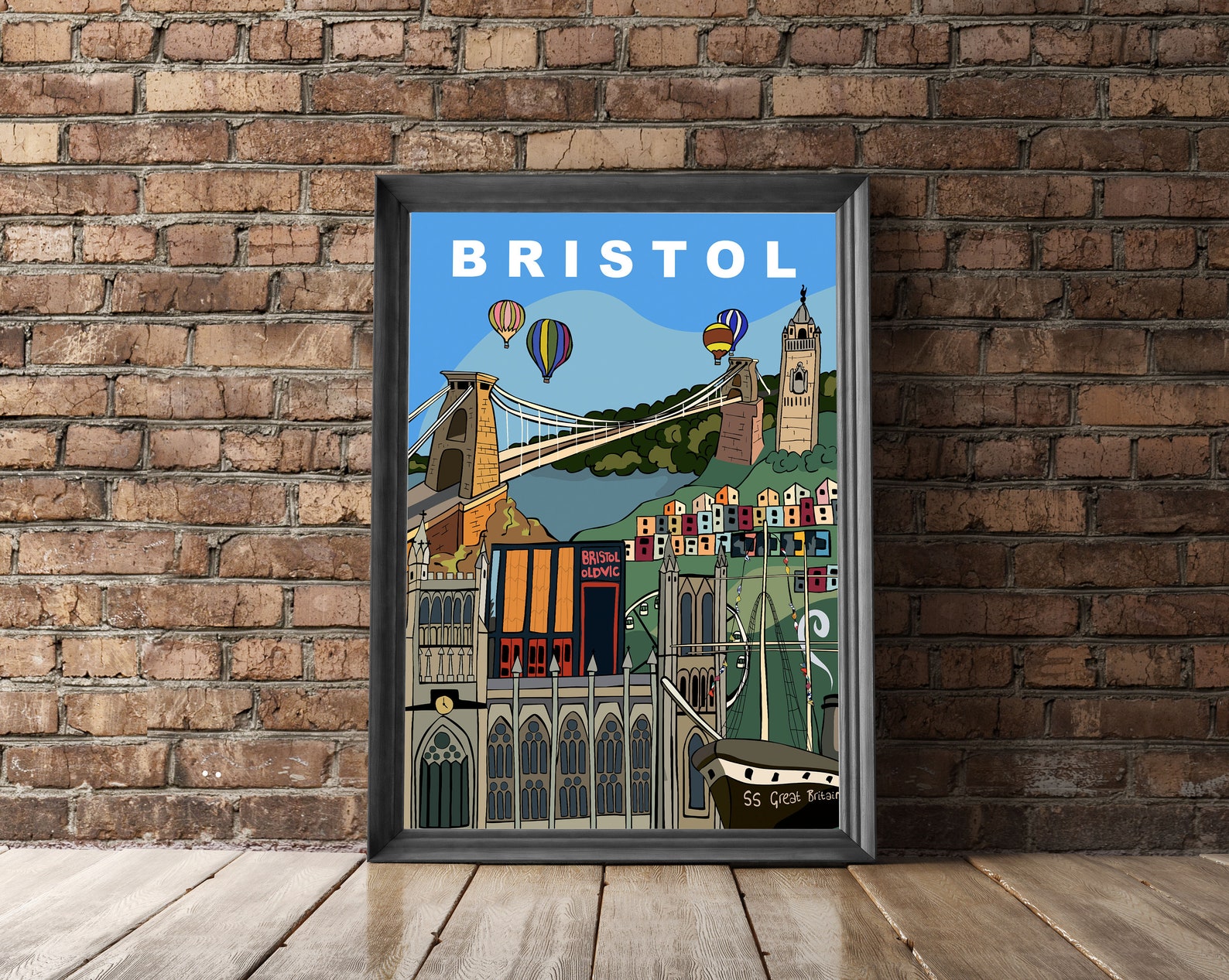 Bristol Landmarks Poster Clifton Suspension Bridge SS Great | Etsy