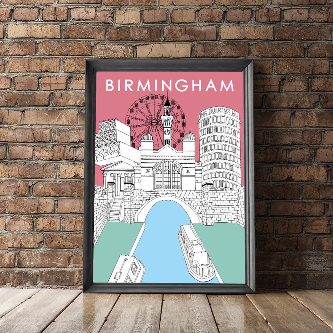 Birmingham City Print | Birmingham Landmarks Print Poster |birmingham ...