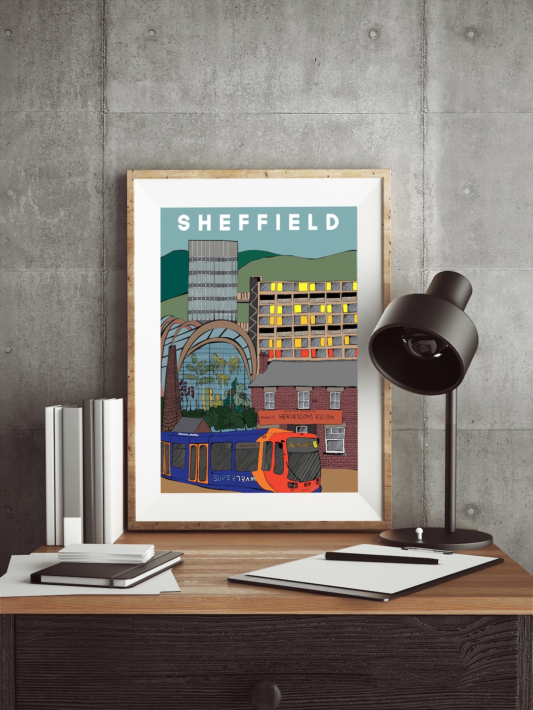 Sheffield Landmarks Poster - Yorkshire Artwork, South Yorkshire ...