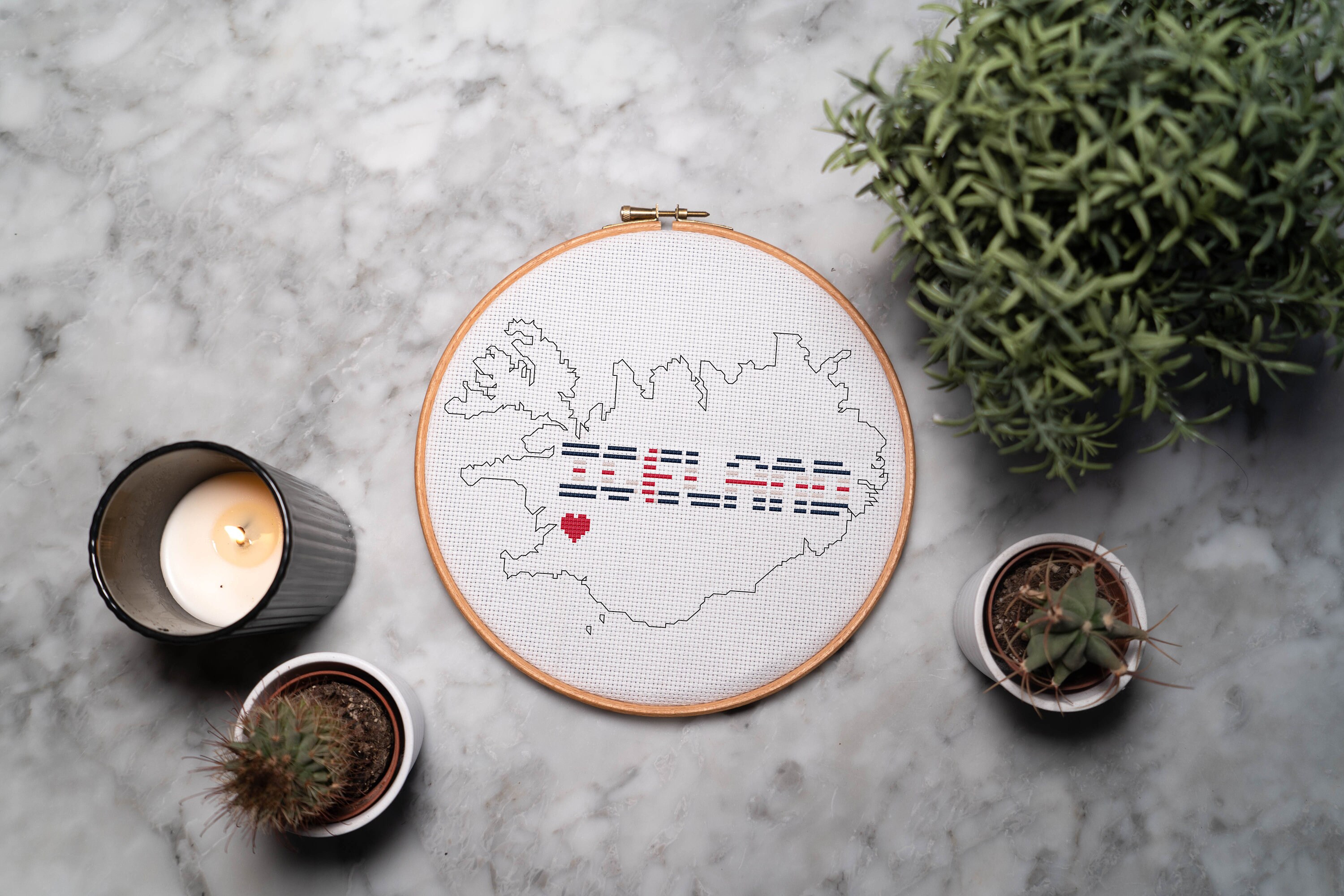 Iceland Map Cross Stitch Pattern | DIY Travel Souvenir (PDF Download ...