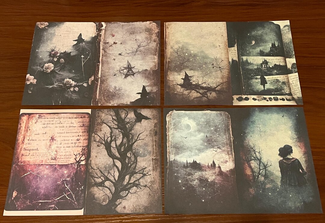 12 Sheets Gothic Emo Vampirewitch Retro Black Magic Paper.scrapbook ...