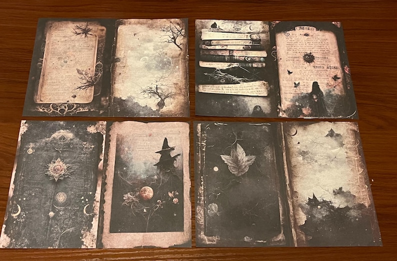12 Sheets Gothic Emo Vampirewitch Retro Black Magic Paper.scrapbook ...