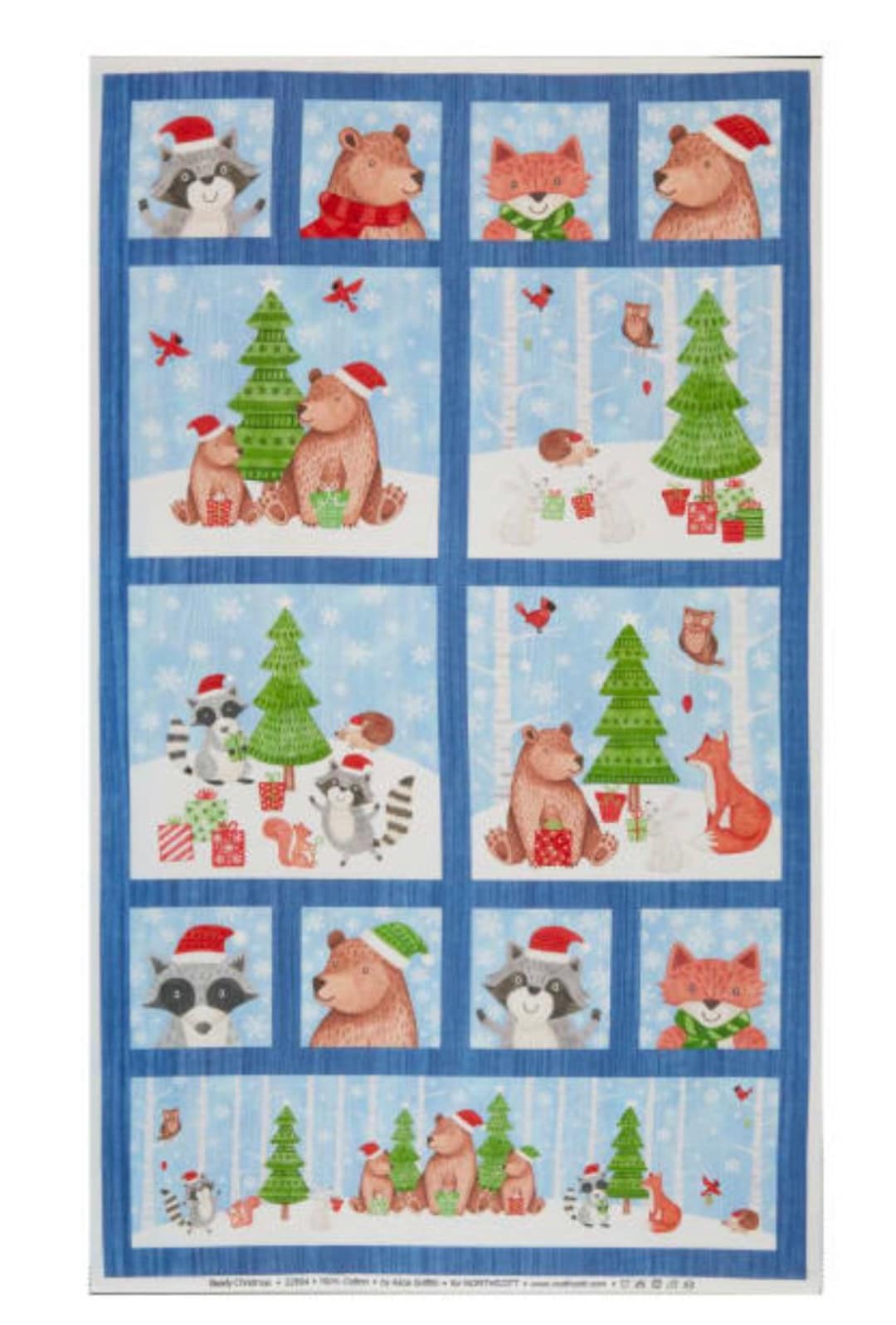 Northcott Bearly Christmas Fabric Panel - Etsy