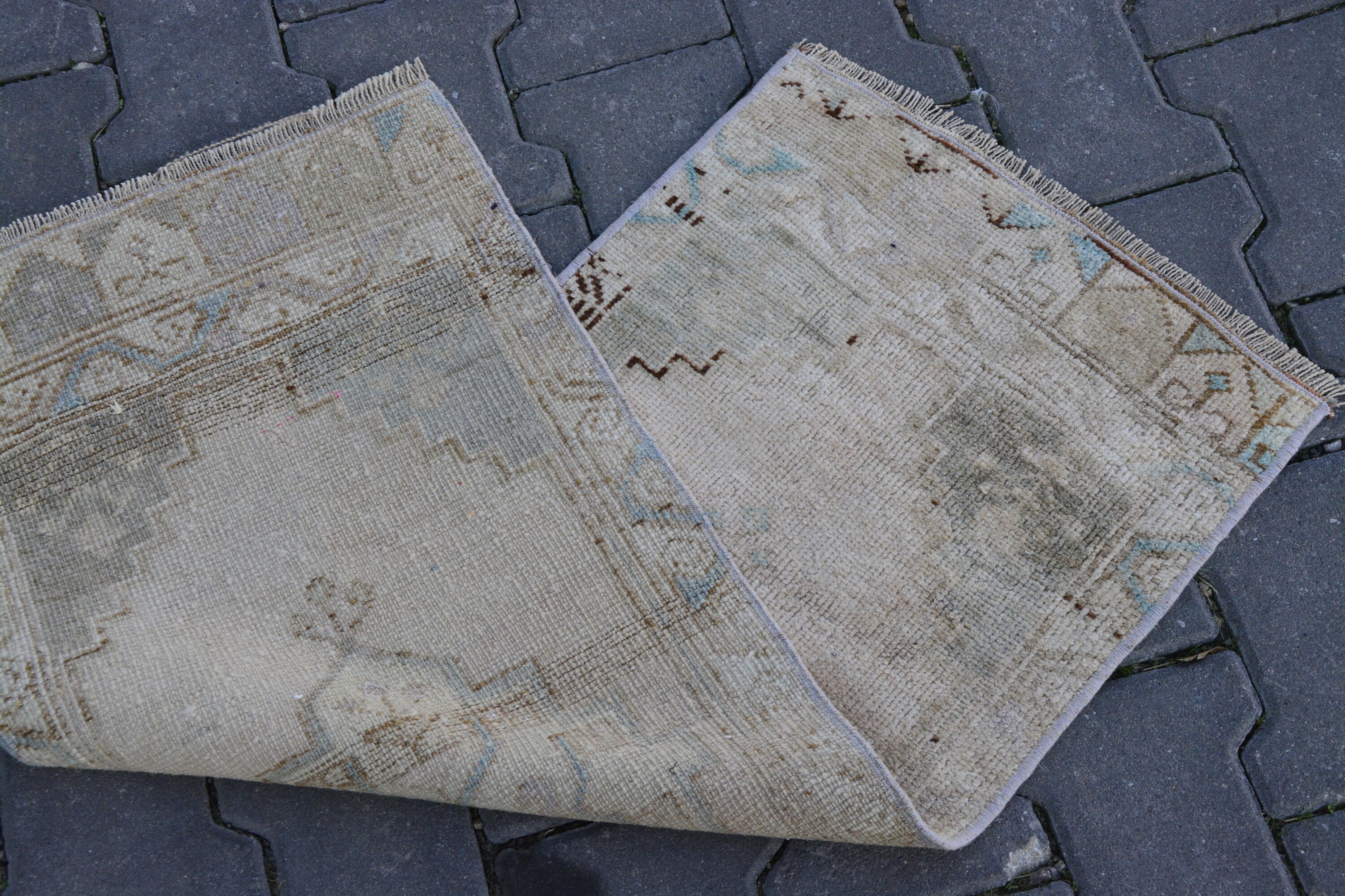 Muted Turkish Rug 2x3 Faded Doormat Rug Hand-knotted - Etsy