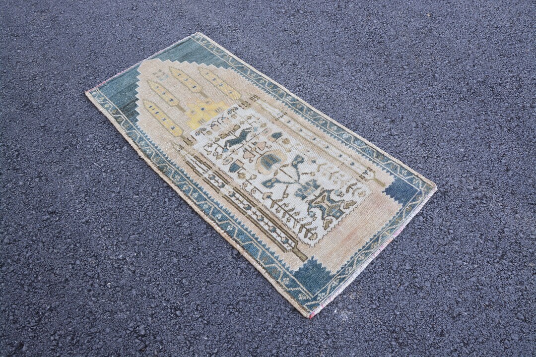 Muted Turkish Rug 2x4 Faded Doormat Rug Worn Mini Rug - Etsy