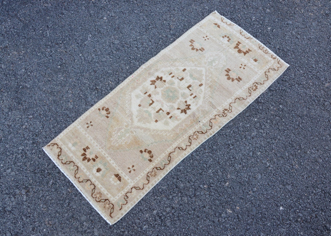 Faded Door Mat 2x3 Muted Turkish Rug Worn Anatolian Rug Hand-knotted ...