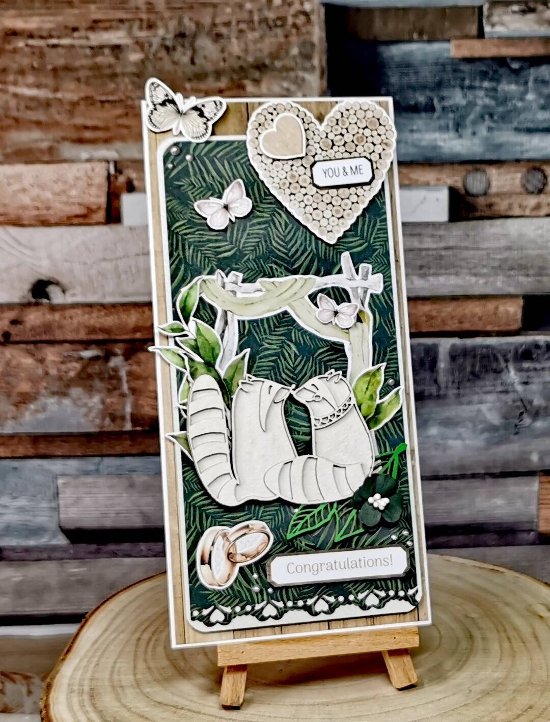 Funny Wedding Card With Raccoons. Bride and Groom Congratulations Card ...