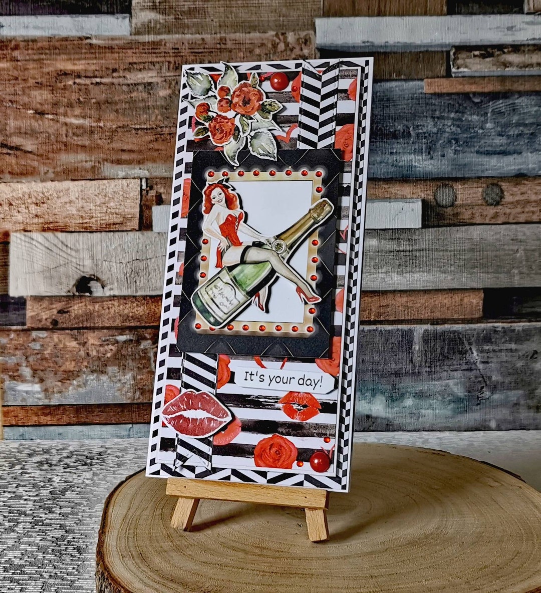 Pinup Girl Birthday Card for Her. 40th Birthday Card. 30 Birthday Sexi ...