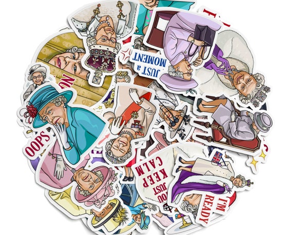 Queen Elizabeth II 35 Pcs Sticker Pack Fan Art Stickers Laptop | Etsy