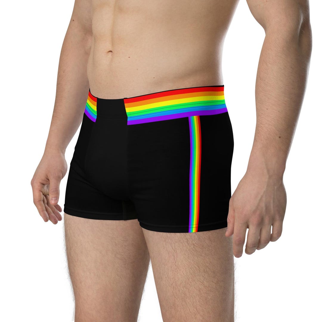 Rainbow Pride Black Boxer Briefs - Etsy