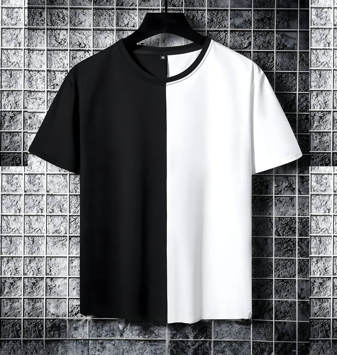 Half White and Half Black Unisex T Shirt - Trendy T Shirt - Stylish T ...