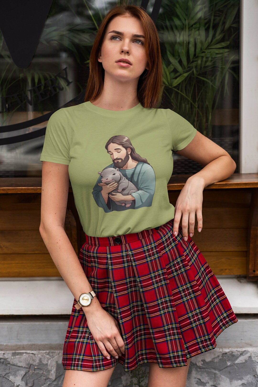 Jesus Moo Deng Shirt, Jesus Loves Moo Deng Bouncy Pig Cute Baby Hippo ...
