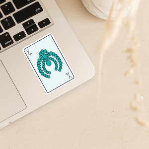 Punchy Playing Card, Sticker, Southern Cowgirl Decal, Turquoise Concho ...