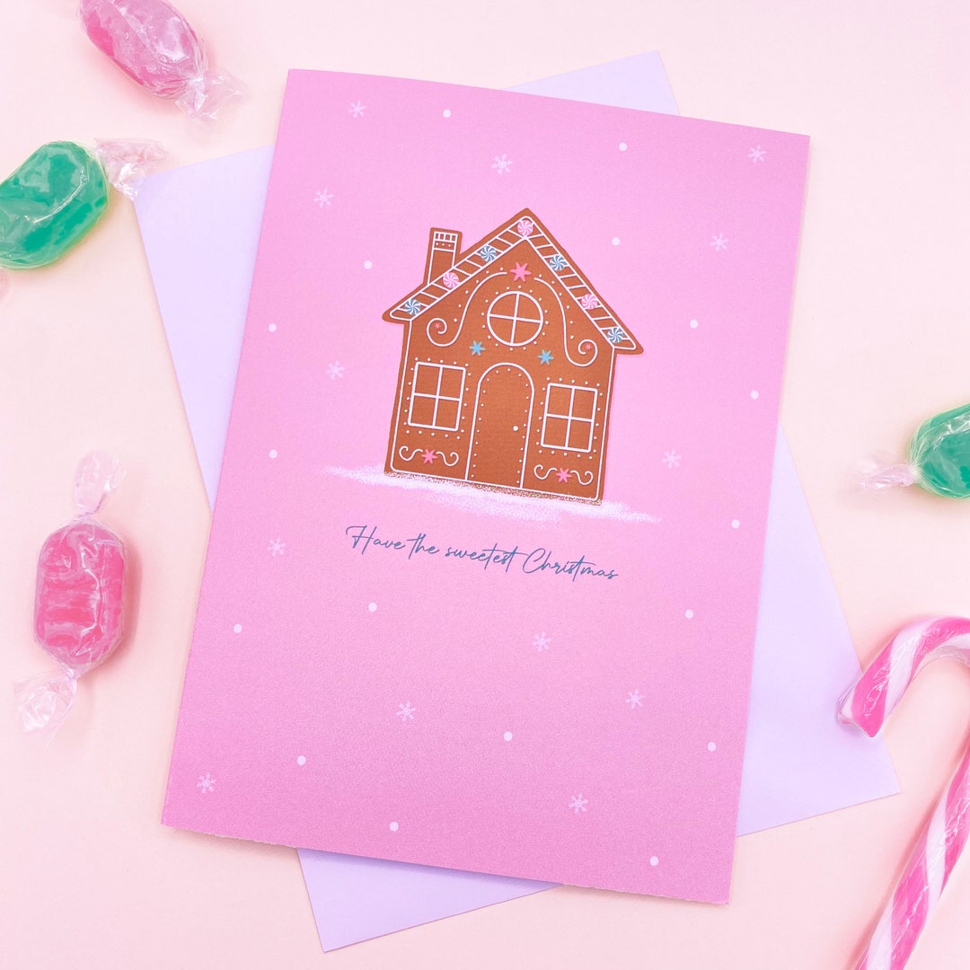 Christmas Card Gingerbread House Design - Etsy
