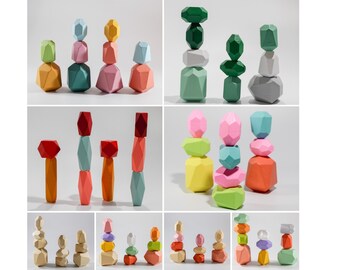 Wooden Stacking Rocks | Etsy