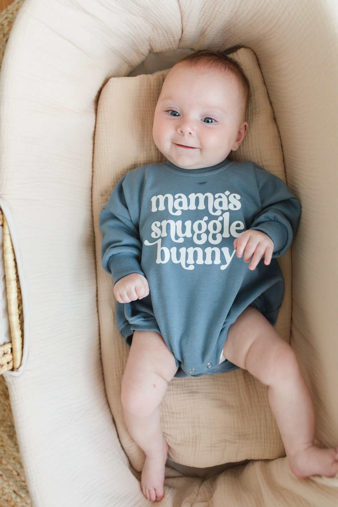 Mama's Snuggle Bunny Graphic Oversized Sweatshirt Romper Sweatshirt ...