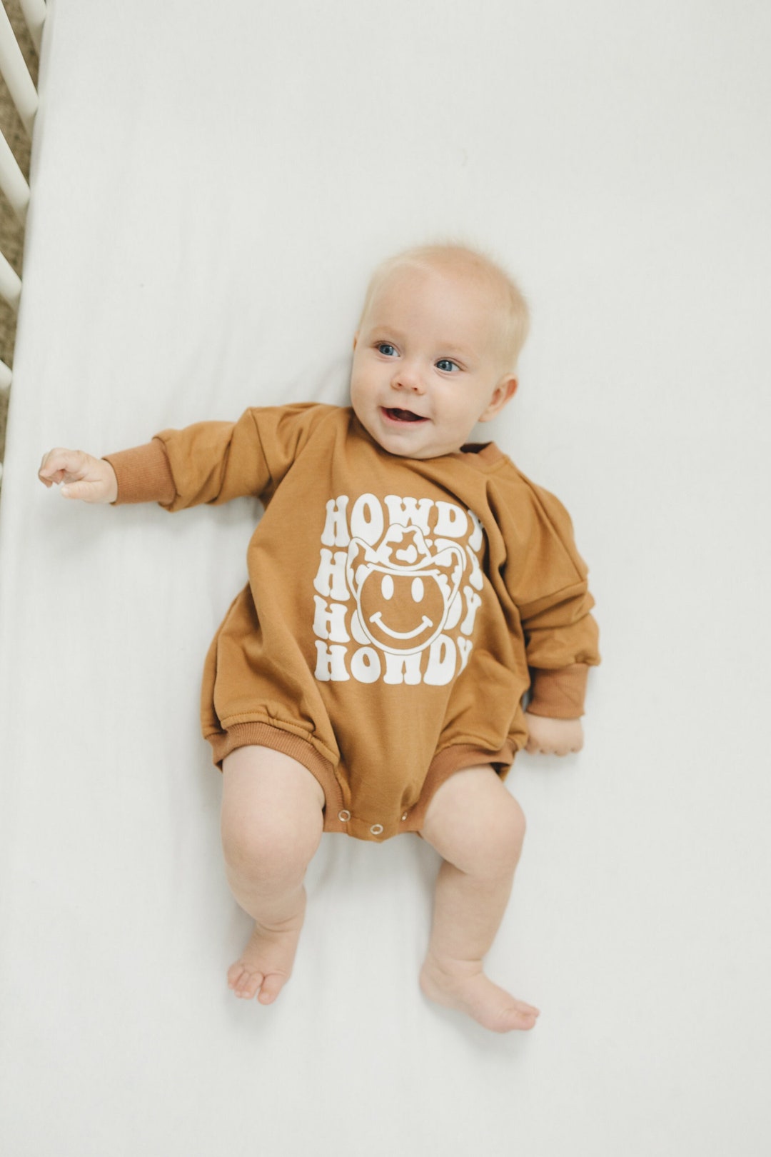 HOWDY Oversized Sweatshirt Romper Baby Boy Bubble Romper - Etsy