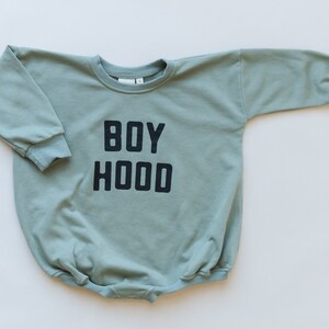 BOY HOOD Oversized Sweatshirt Romper Baby Boy Bubble Romper Baby Boy Outfit Baby Boy Clothes ...