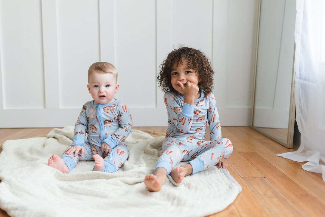 HOPPY DUDES Baby & Toddler Bamboo Pajamas Easter Bunny Bamboo 2pc ...