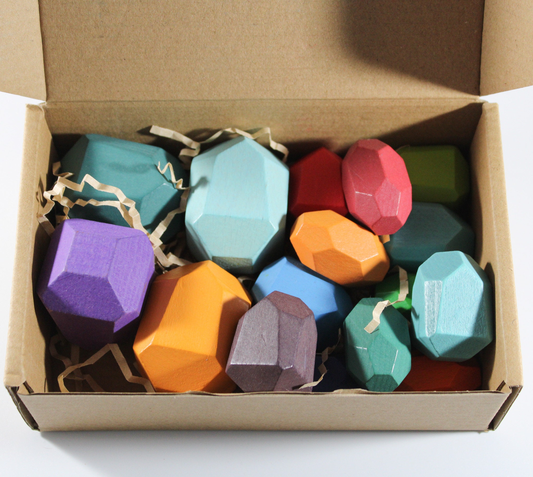 Set of 16 Wooden Stacking Rocks 16pcs Wooden Rock Blocks | Etsy