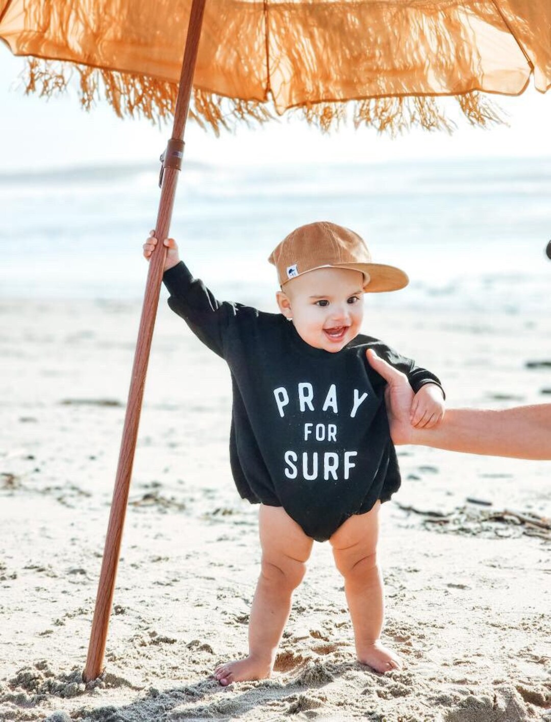 PRAY FOR SURF Oversized Sweatshirt Romper Baby Boy Bubble Romper Baby ...