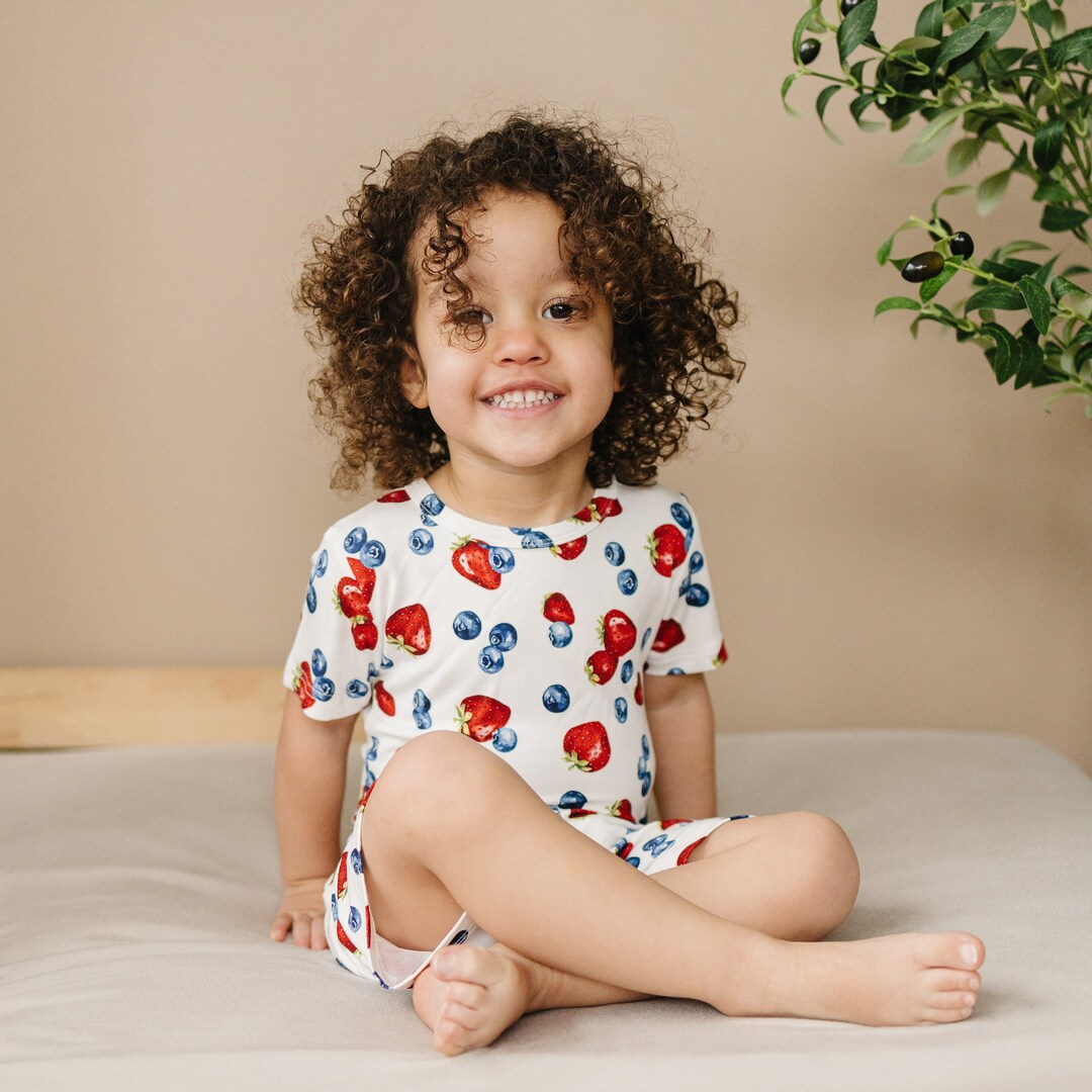Berry Sweet 2pc Bamboo Pajamas 4th of July Summer Red White & Blue ...