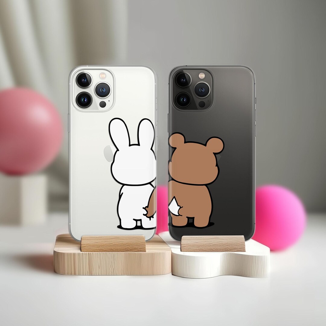 Bear and Bunny Matching Cases for iPhone 17 16 15 14 13 Mini 12 Pro Max ...