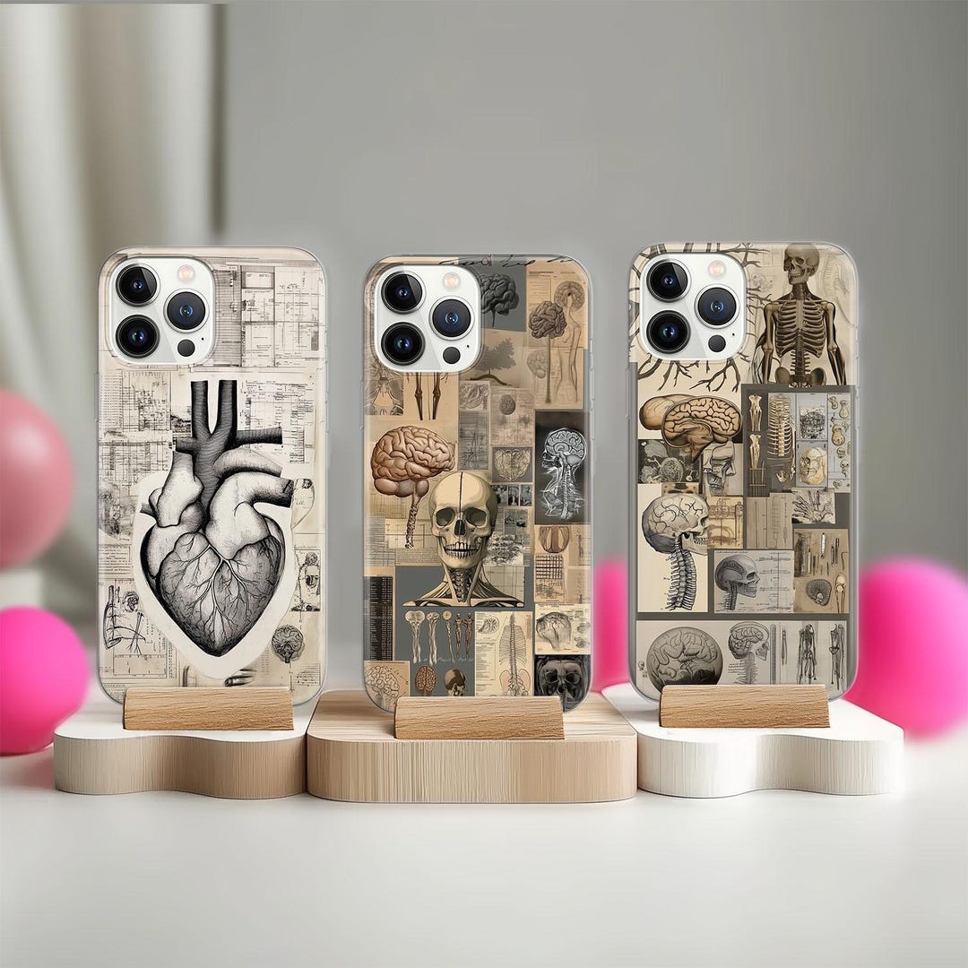 Vintage Anatomy Phone Case Medical Goth Cover for iPhone 16 15 14 13 ...
