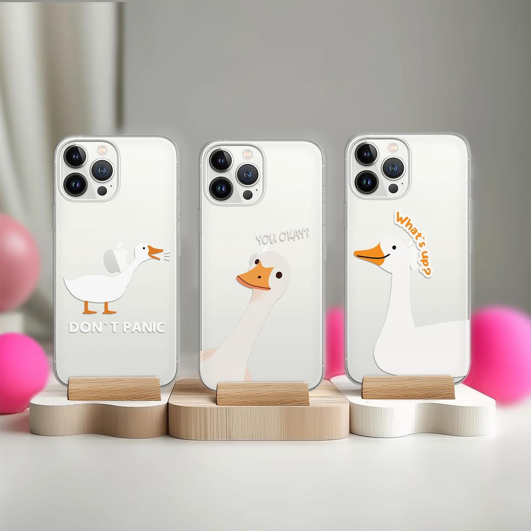 Funny Goose Phone Case Cute Duck Cover for iPhone 16 15 Pro Max 14 Plus ...