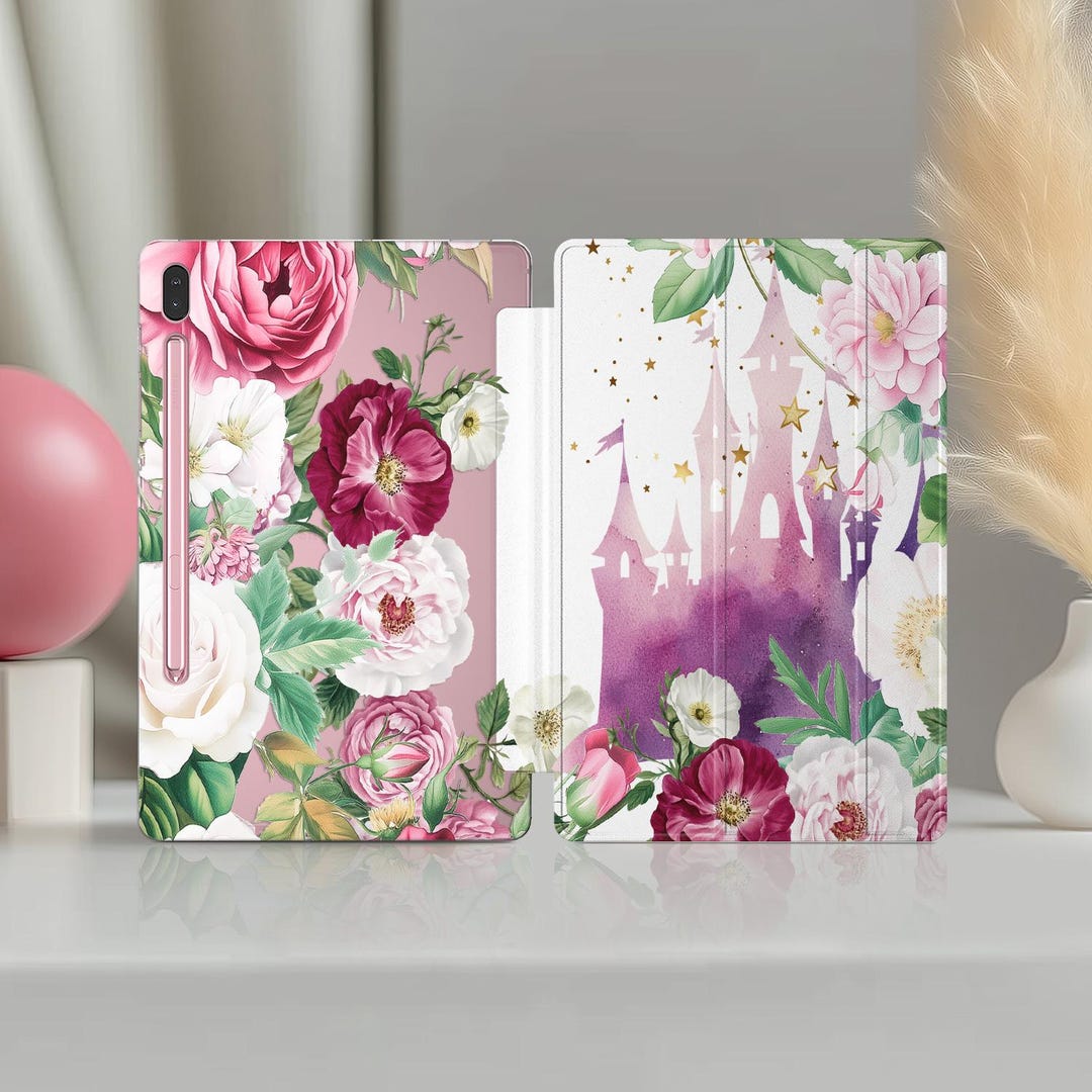 Fairytale Castle for Galaxy Tab A 8 10.5 Pink Peonies S3 9.7 Samsung ...