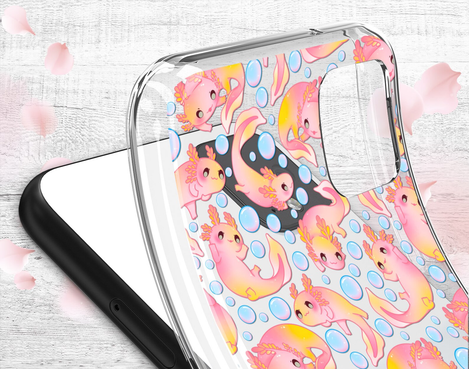 Pretty Axolotl Phone Case LG G6 Sea Bubbles Case Google Pixel - Etsy