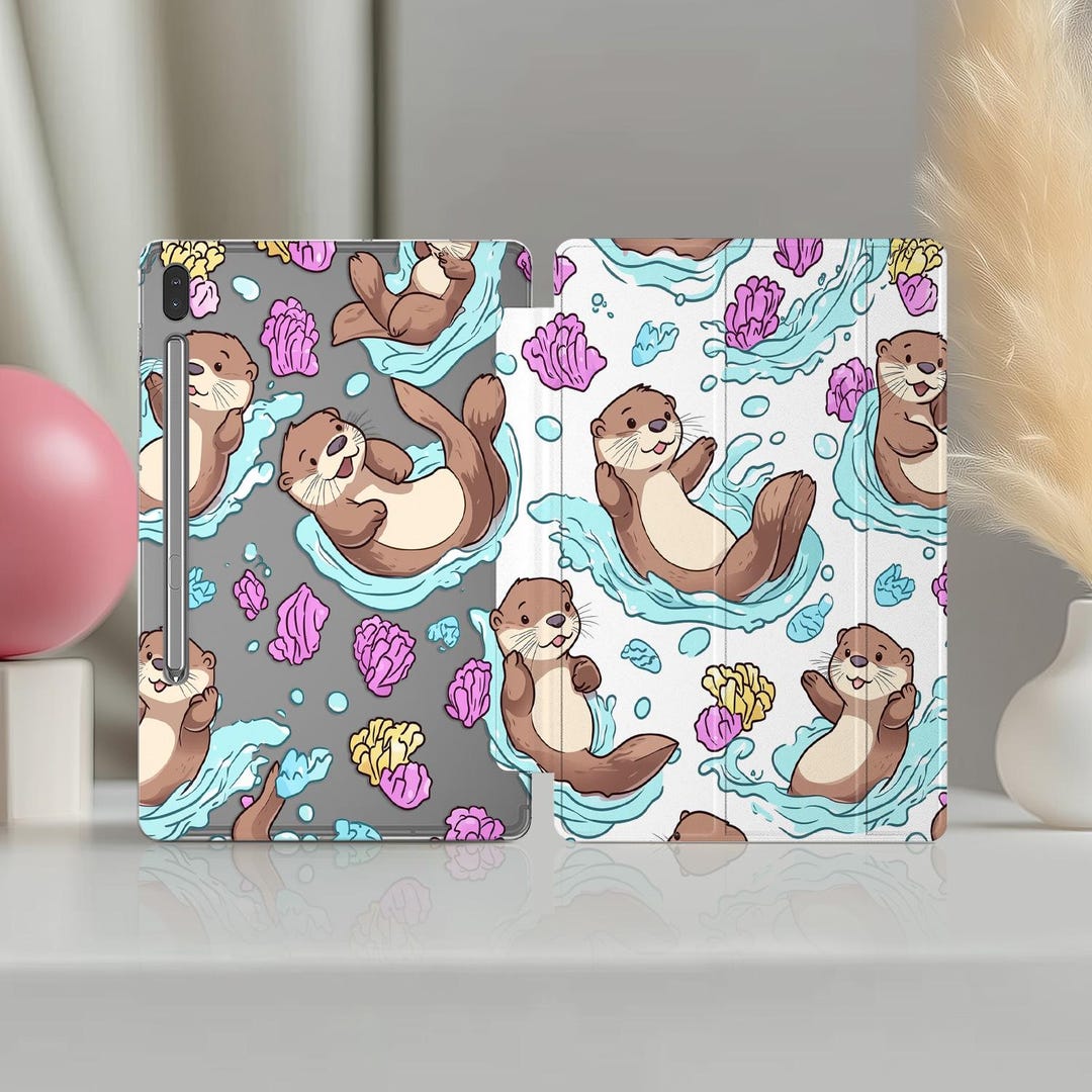 Otter Family Adorable Animal Case for Samsung S7 Stand Tablet S2 8.0 ...