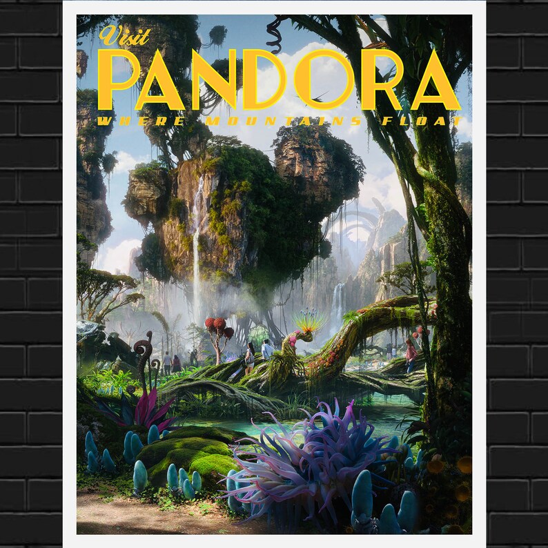 Pandora Travel Poster Magic Kingdom Disneyland Ride Walt Disney Kids ...