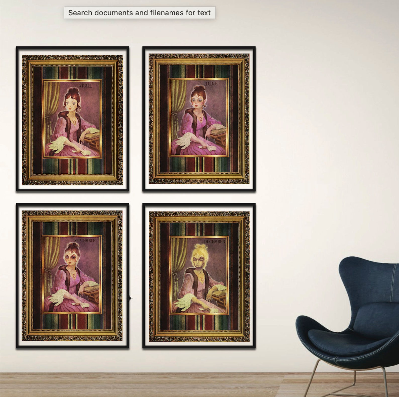 Set of 4 Haunted Mansion Changing Portraits - Etsy