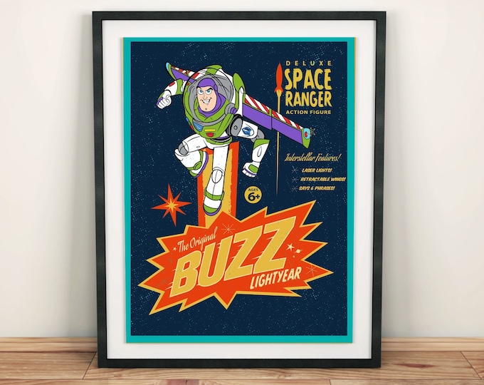 Buzz Lightyear Movie Poster: Kids Room Wall Art - Etsy
