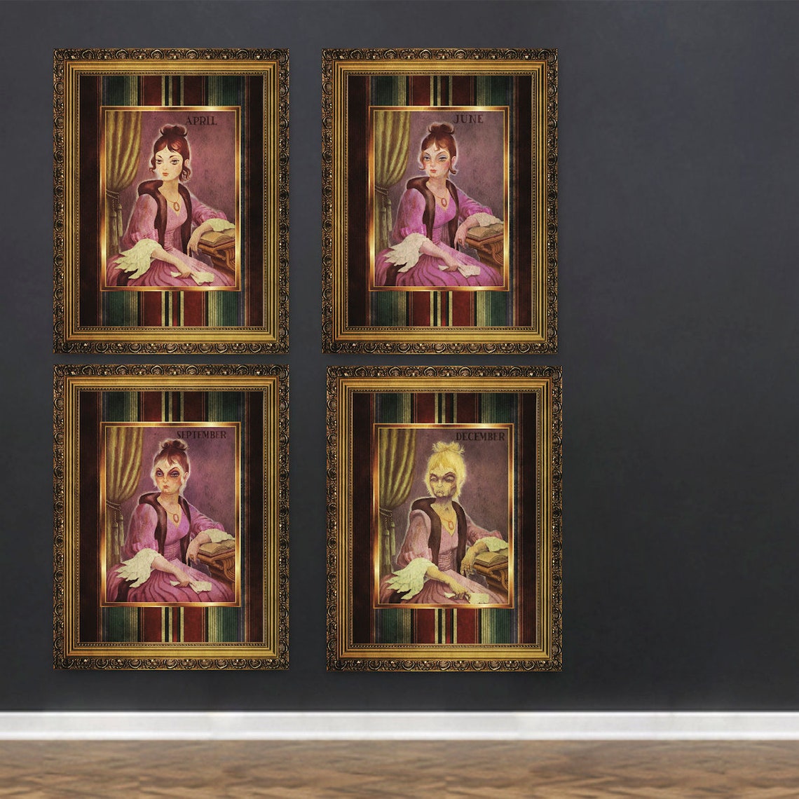 Set of 4 Haunted Mansion Changing Portraits - Etsy